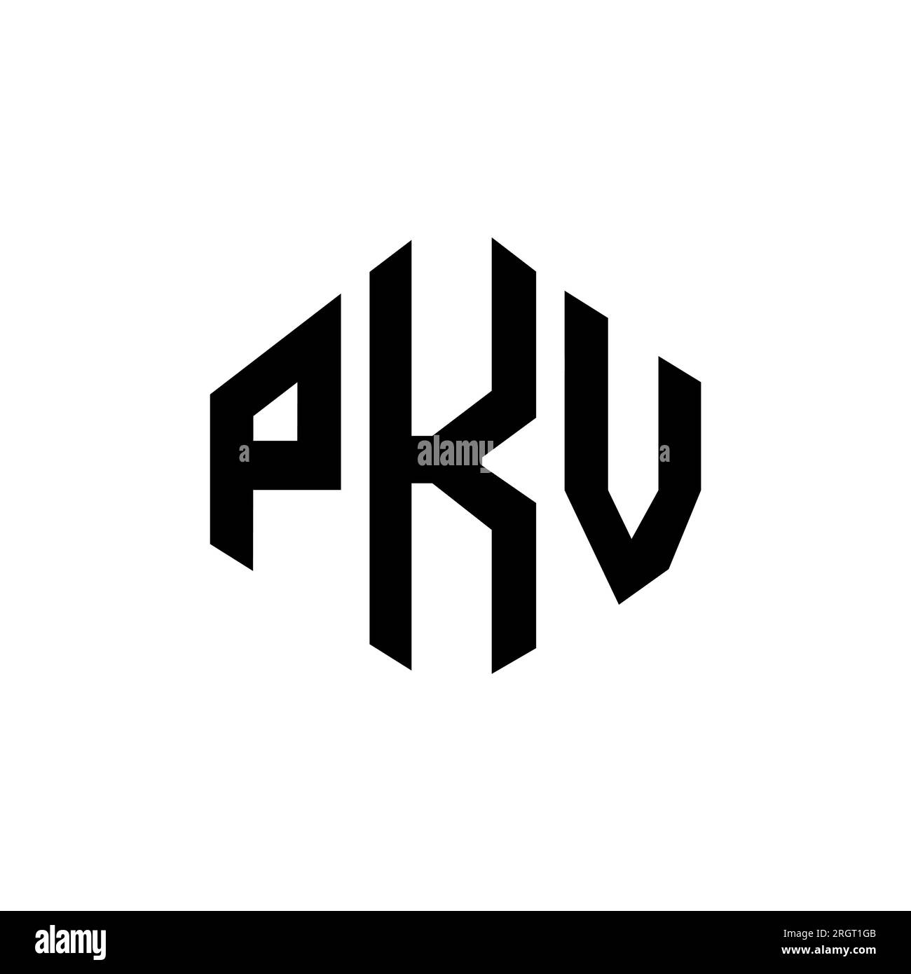 PKV letter logo design with polygon shape. PKV polygon and cube shape ...