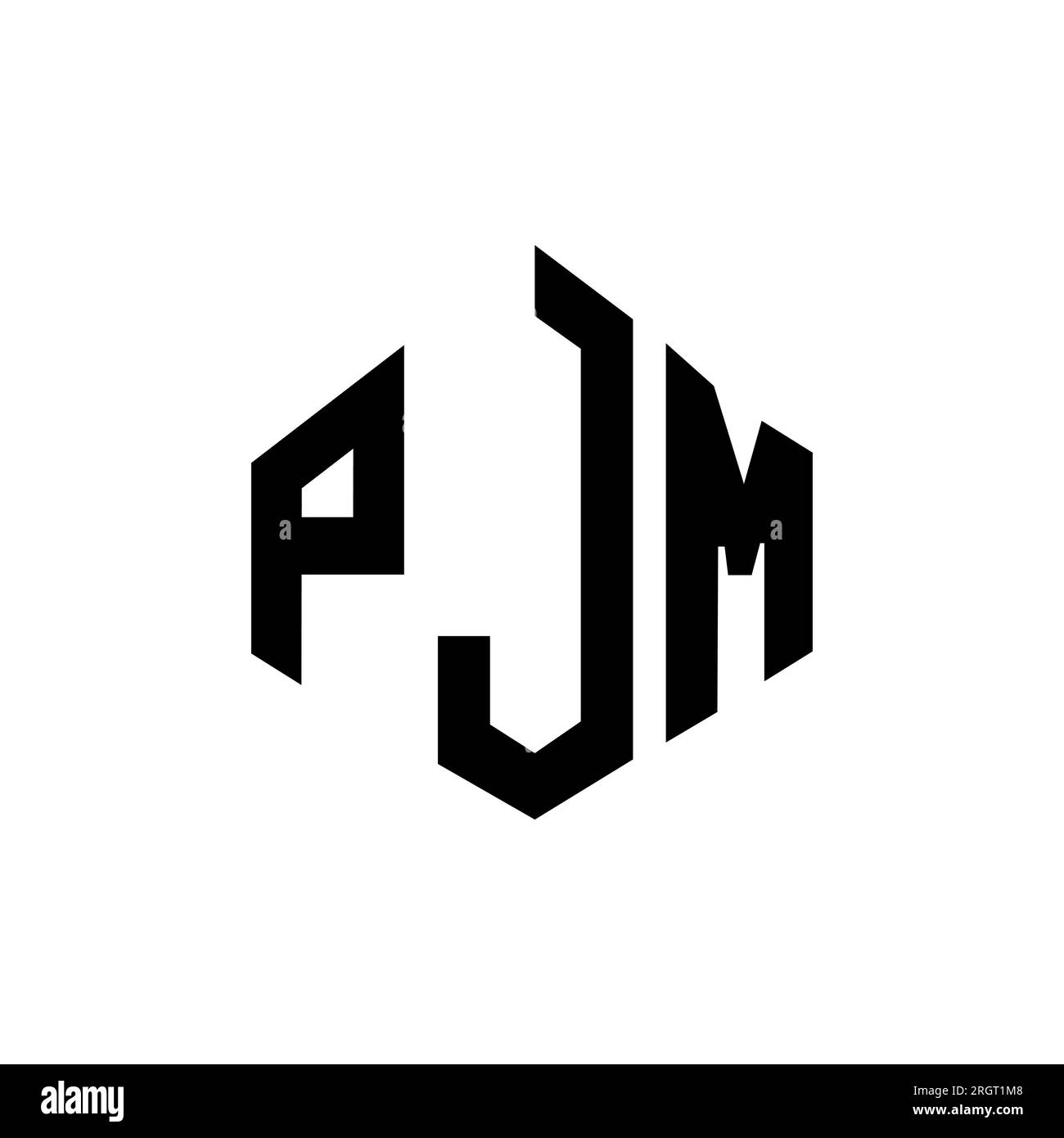 PJM letter logo design with polygon shape. PJM polygon and cube shape ...