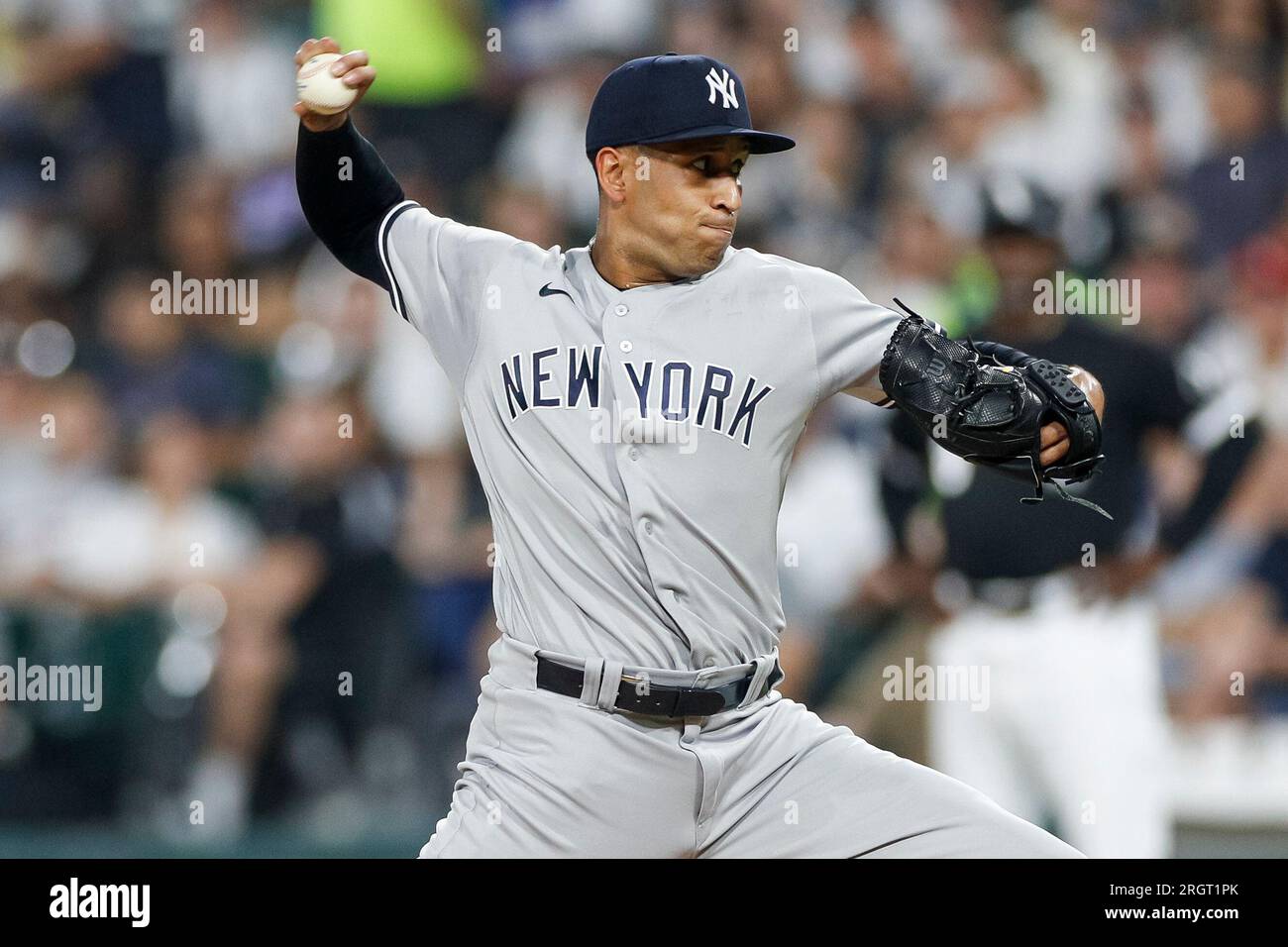 Chicago, USA. 09th Aug, 2023. New York Yankees relief pitcher Keynan ...