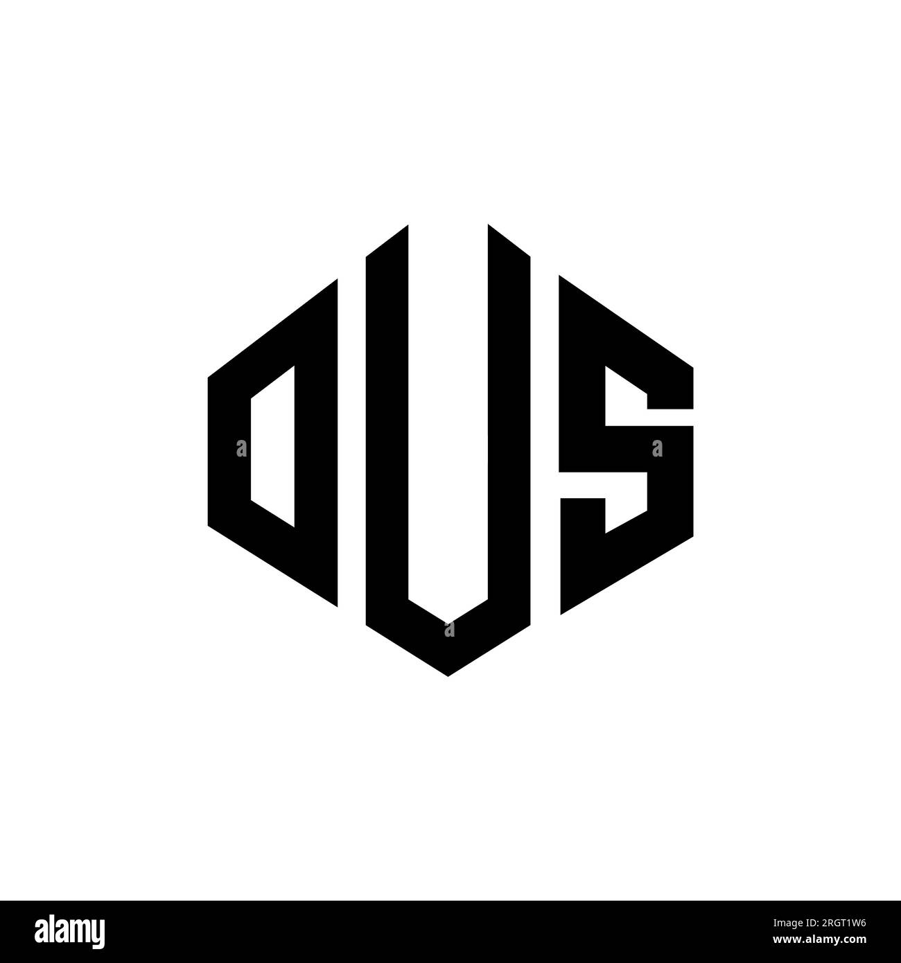 OUS letter logo design with polygon shape. OUS polygon and cube shape ...