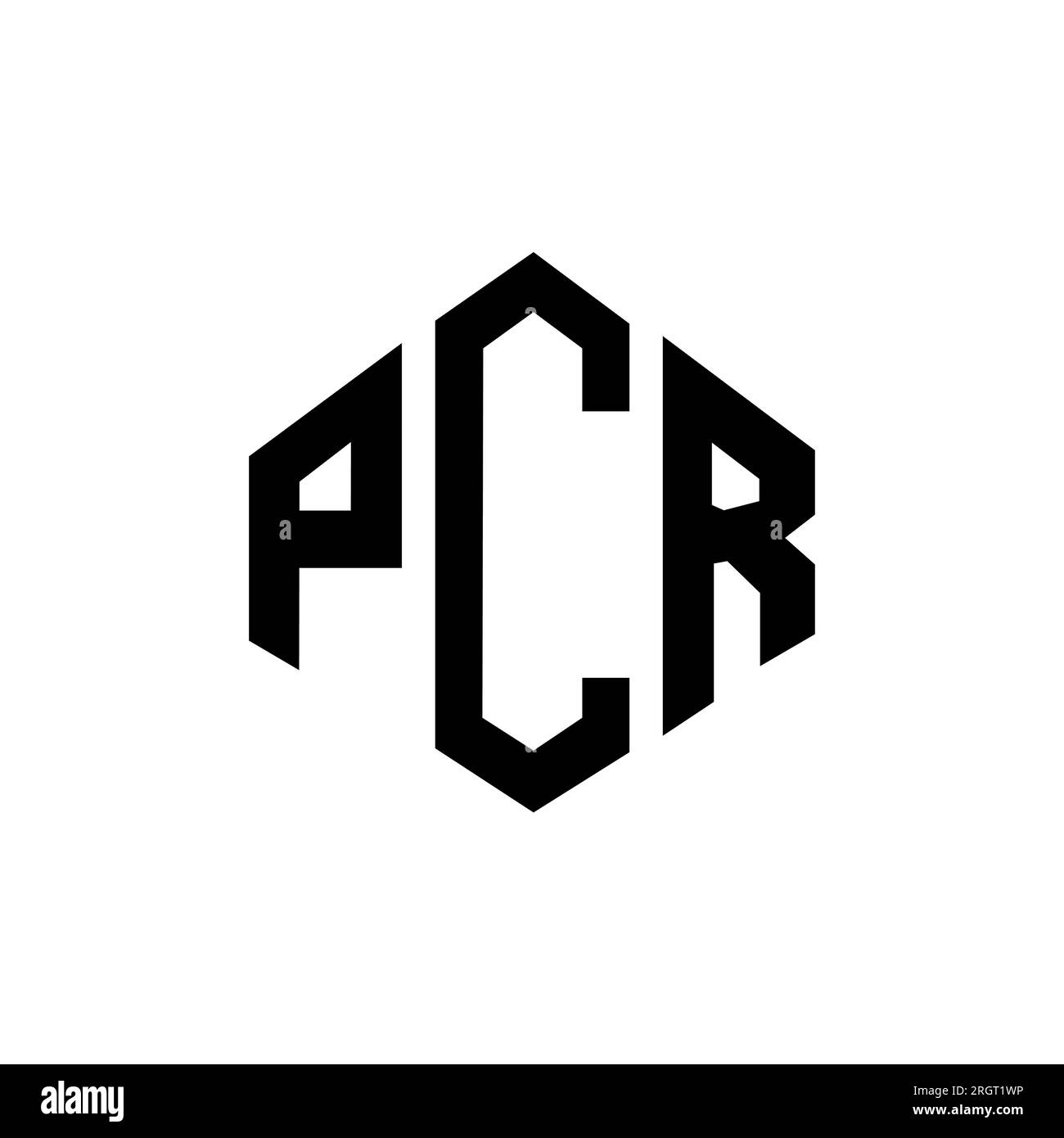 PCR letter logo design with polygon shape. PCR polygon and cube shape ...