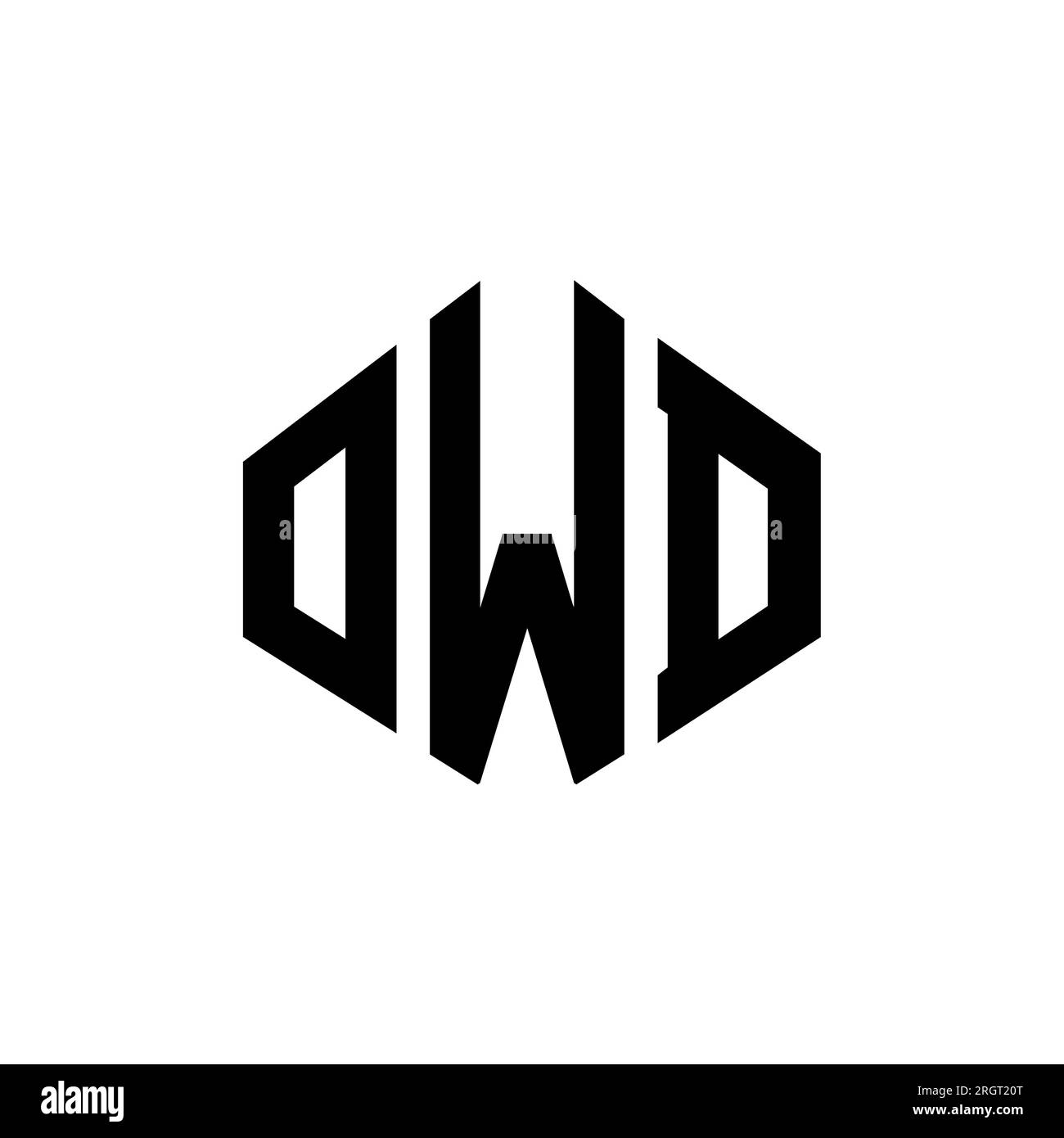 OWD letter logo design with polygon shape. OWD polygon and cube shape ...