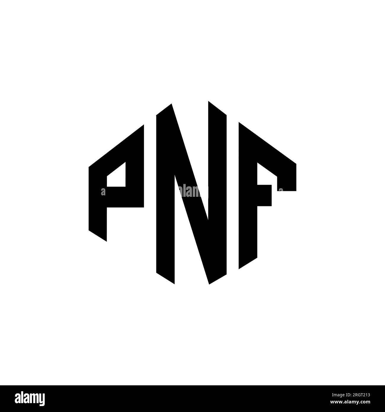 PNF letter logo design with polygon shape. PNF polygon and cube shape ...