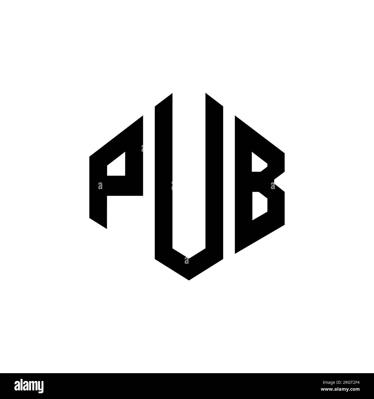 PUB letter logo design with polygon shape. PUB polygon and cube shape ...