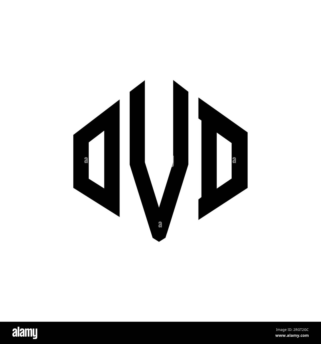 OVD letter logo design with polygon shape. OVD polygon and cube shape ...