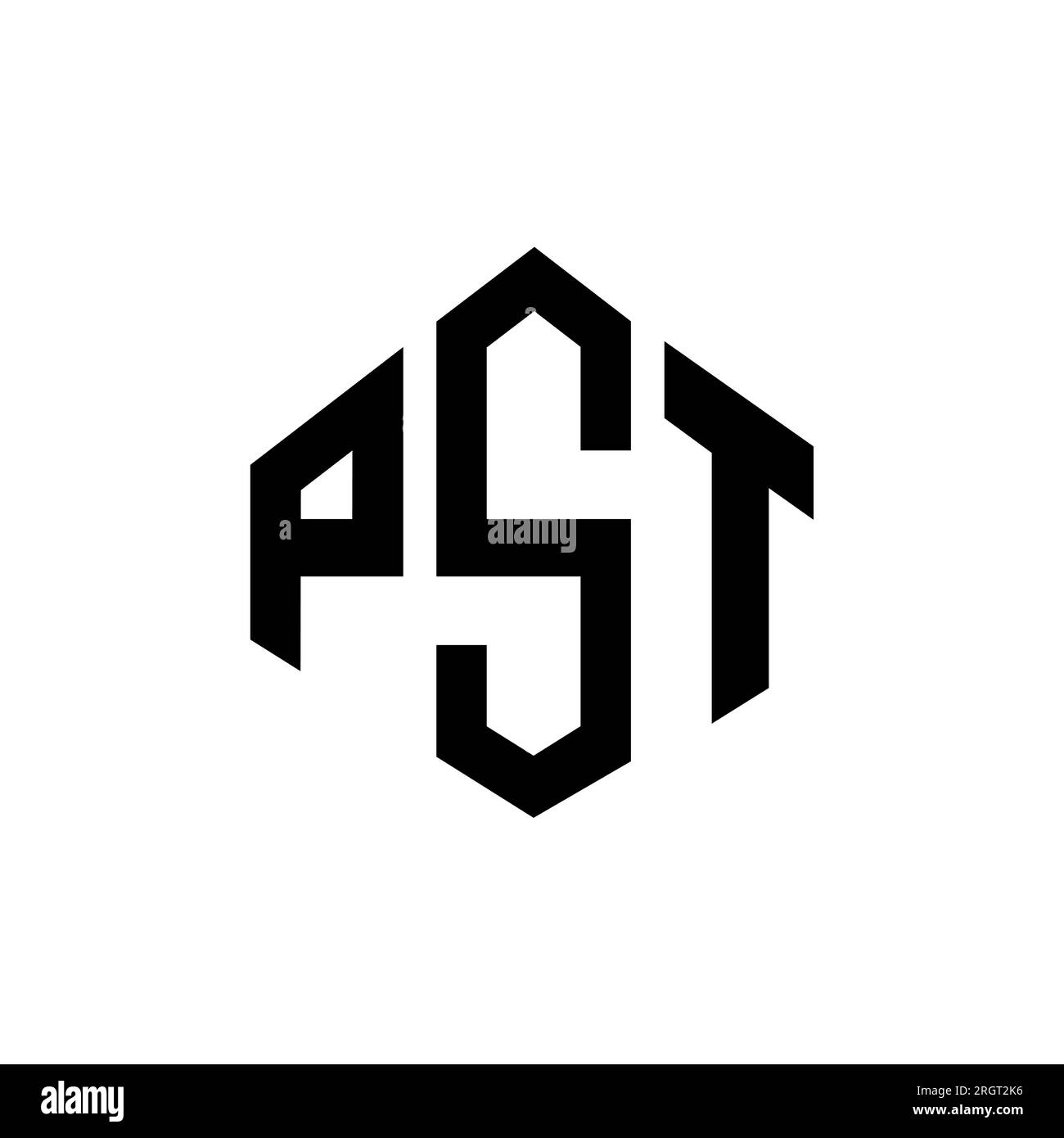 PST letter logo design with polygon shape. PST polygon and cube shape ...