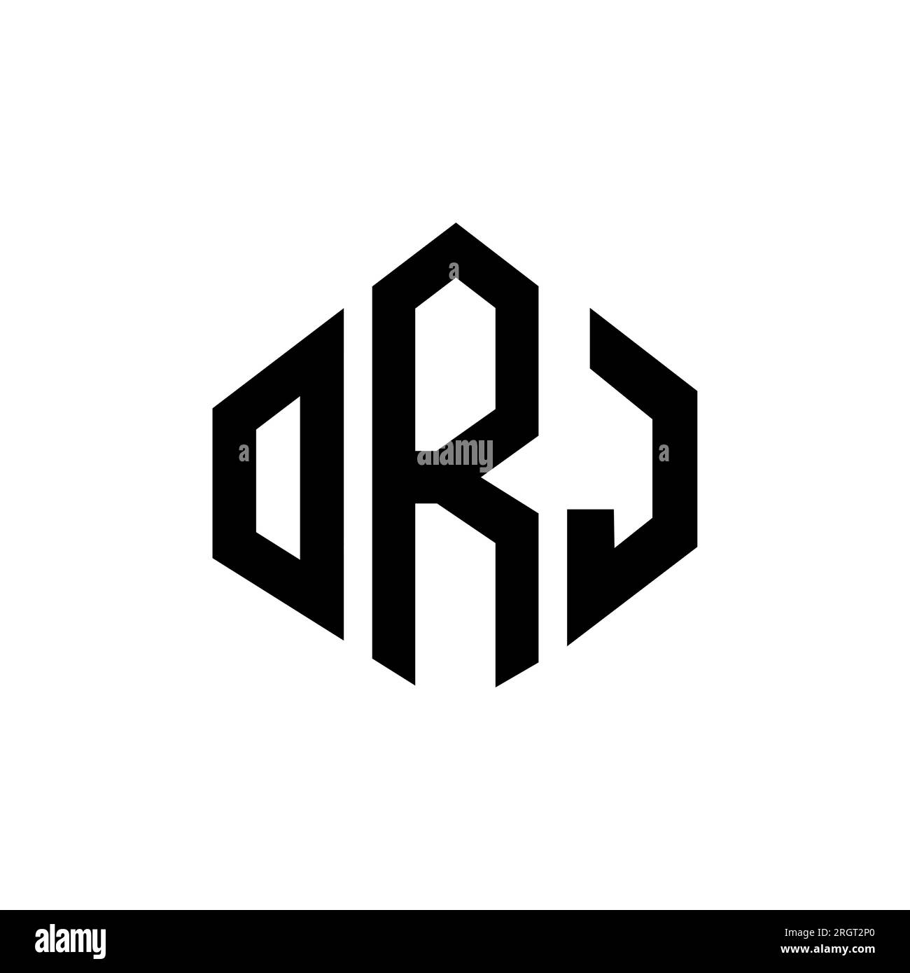ORJ letter logo design with polygon shape. ORJ polygon and cube shape ...