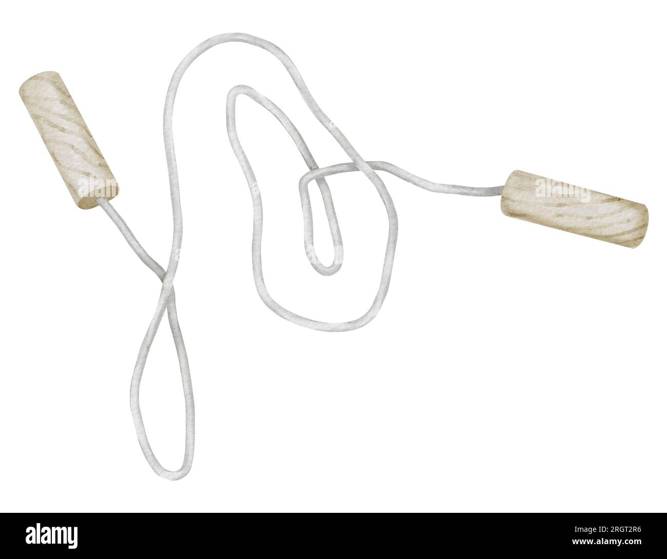 Skipping Rope for jumping. Hand drawn watercolor illustration of sports ...