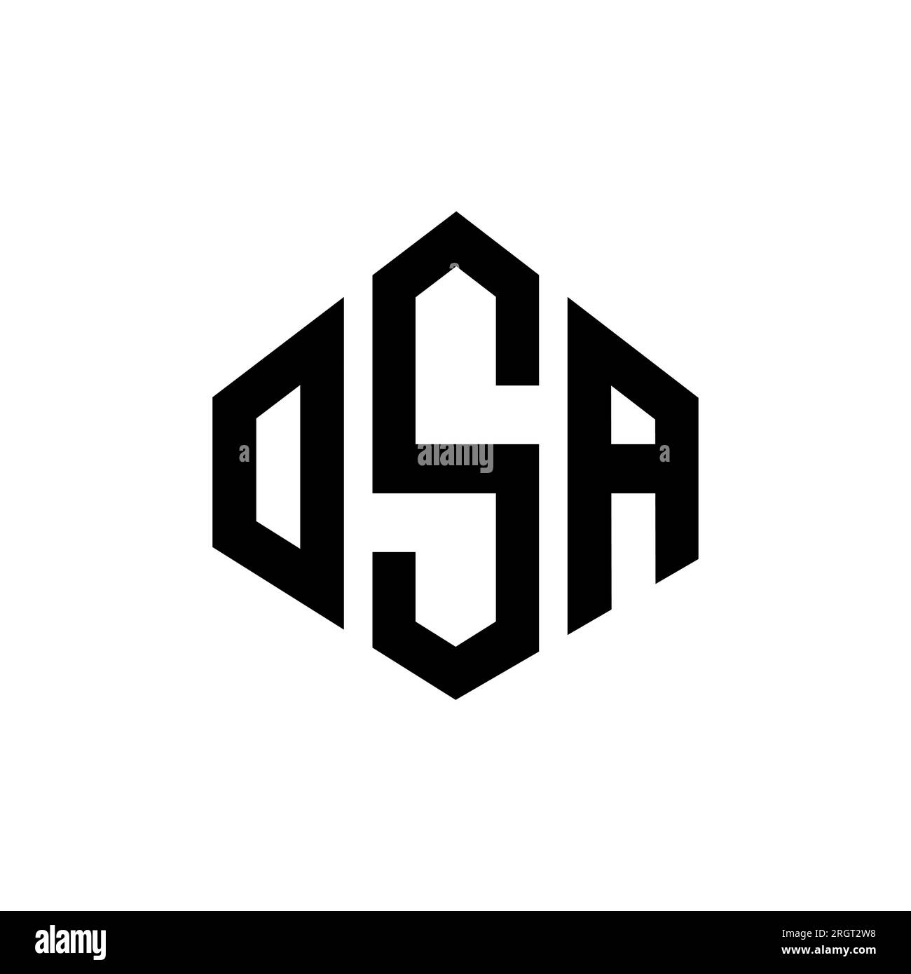 OSA letter logo design with polygon shape. OSA polygon and cube shape ...