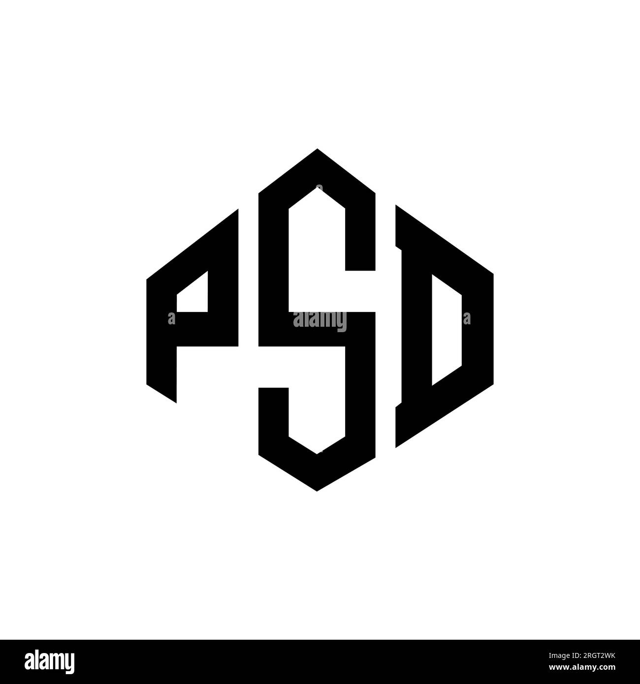 PSD letter logo design with polygon shape. PSD polygon and cube shape ...