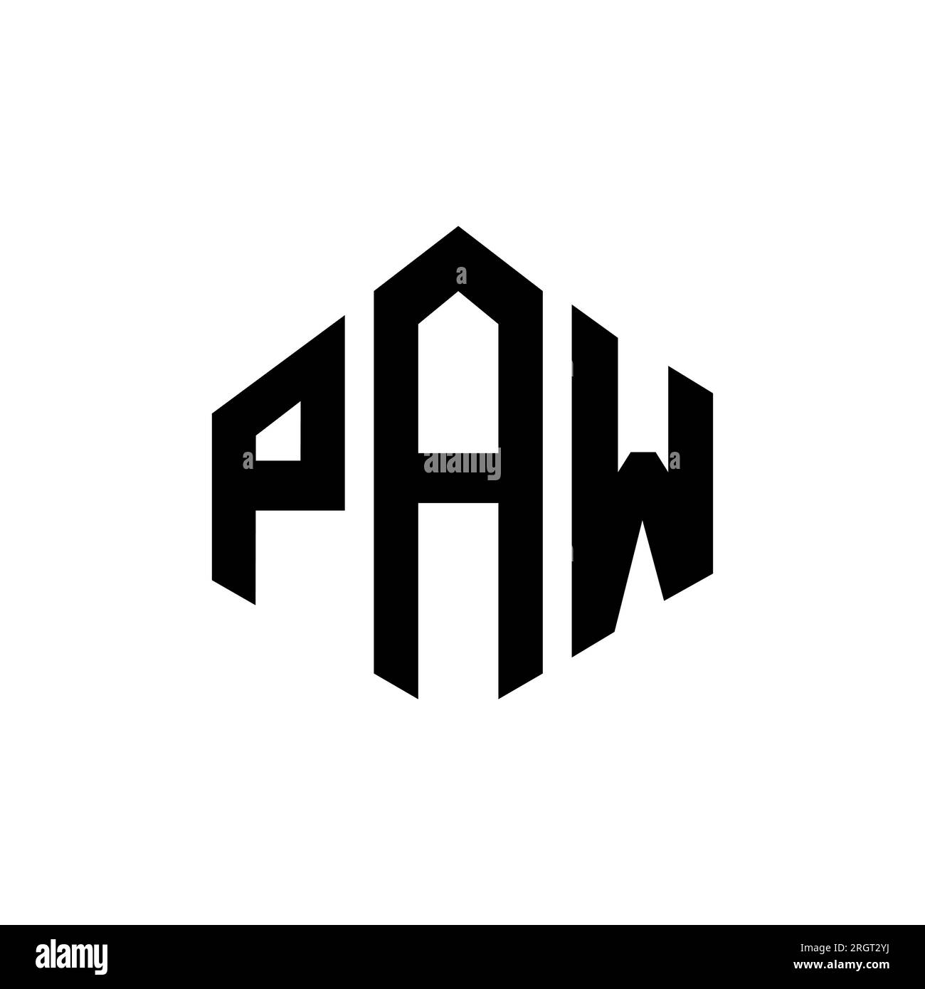 PAW letter logo design with polygon shape. PAW polygon and cube shape ...