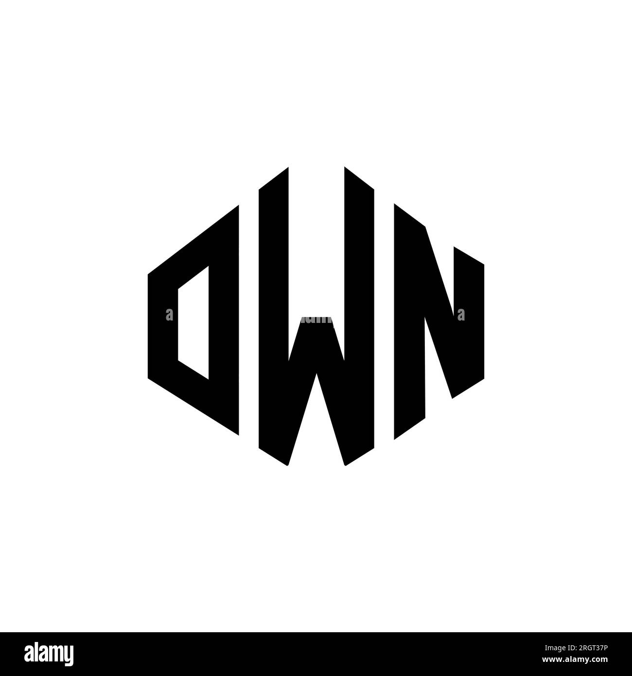 OWN letter logo design with polygon shape. OWN polygon and cube shape ...