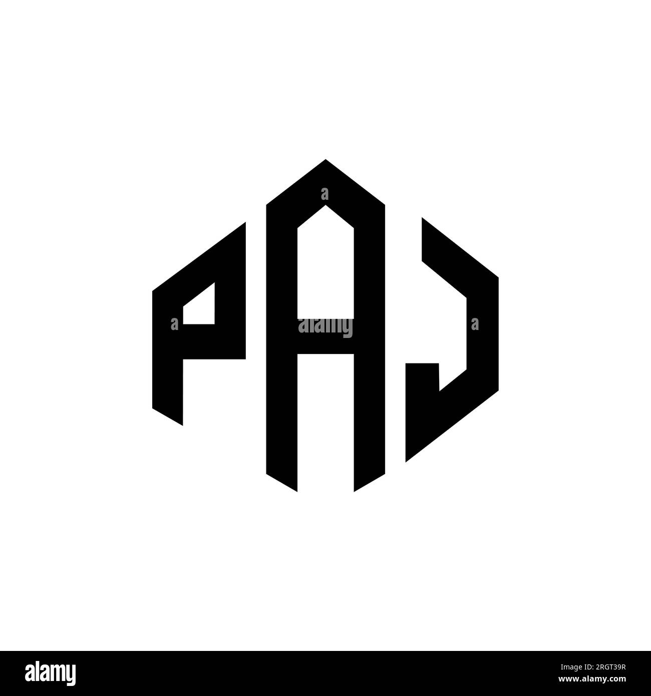 PAJ letter logo design with polygon shape. PAJ polygon and cube shape ...