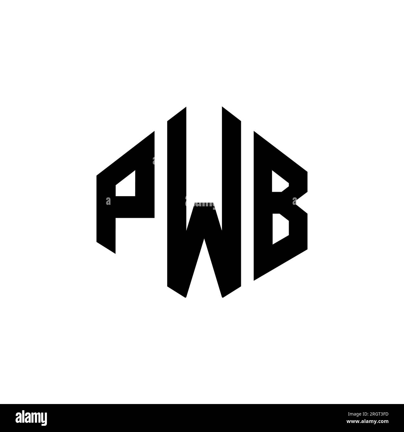 PWB letter logo design with polygon shape. PWB polygon and cube shape ...