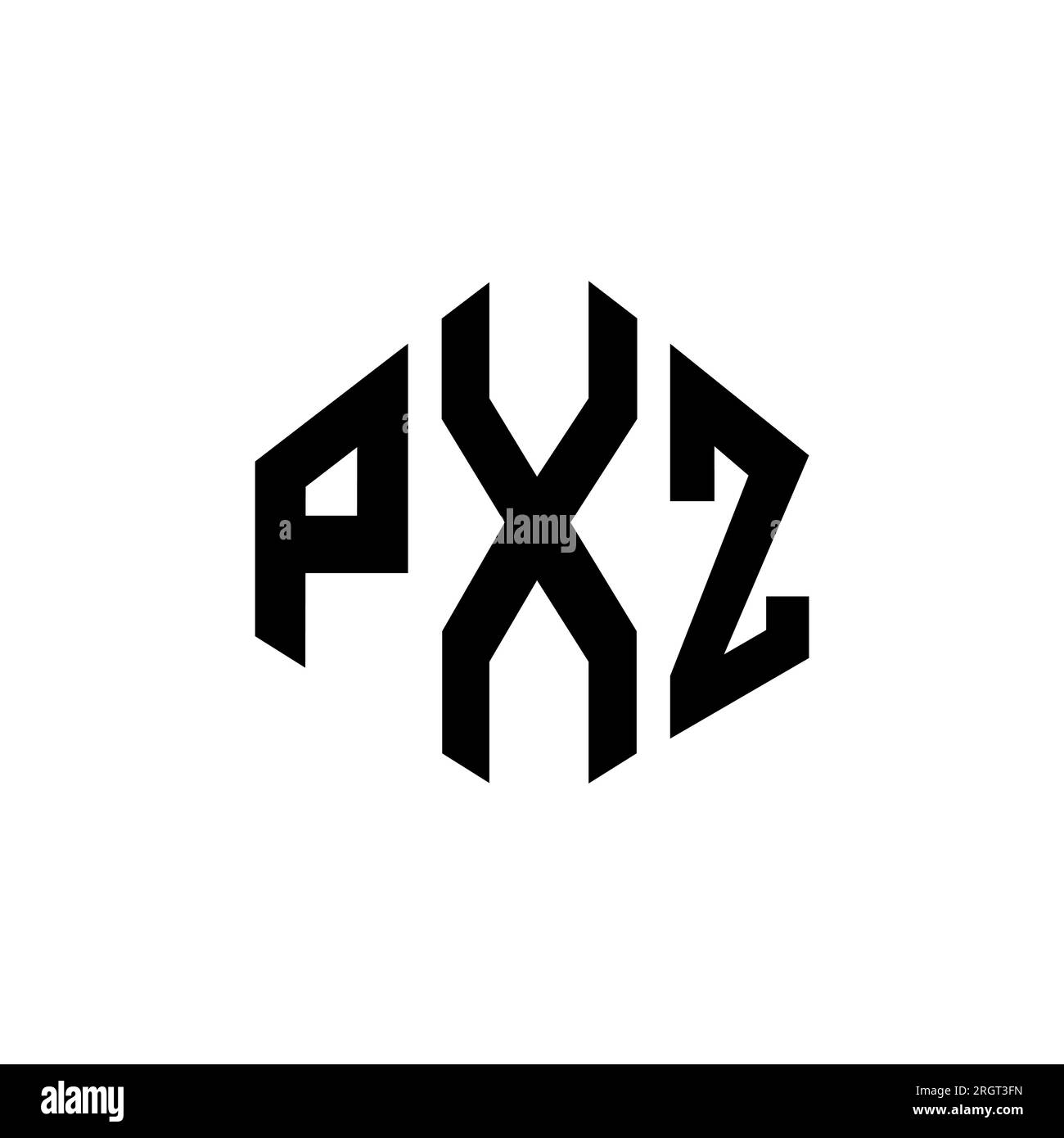 PXZ letter logo design with polygon shape. PXZ polygon and cube shape ...