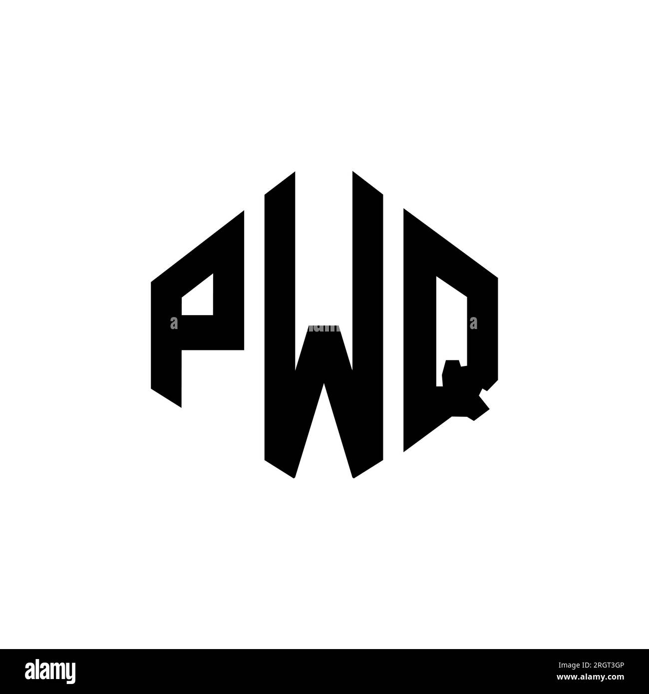 PWQ letter logo design with polygon shape. PWQ polygon and cube shape ...