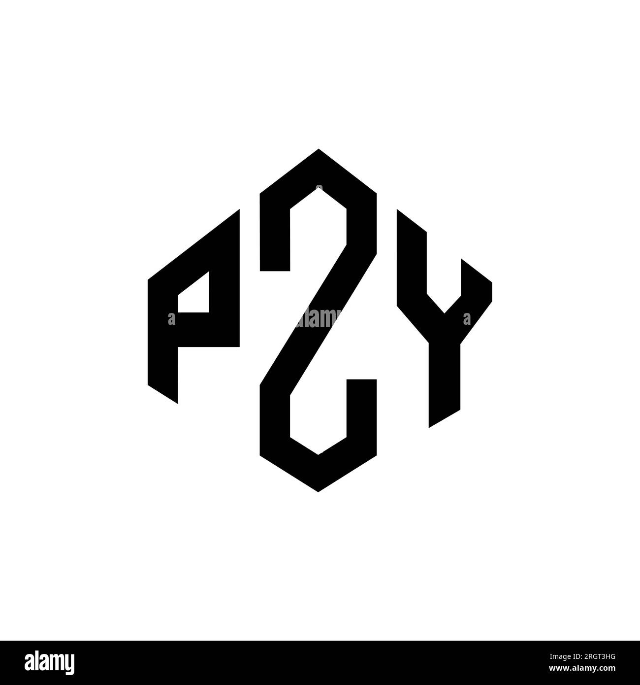 PZY letter logo design with polygon shape. PZY polygon and cube shape ...