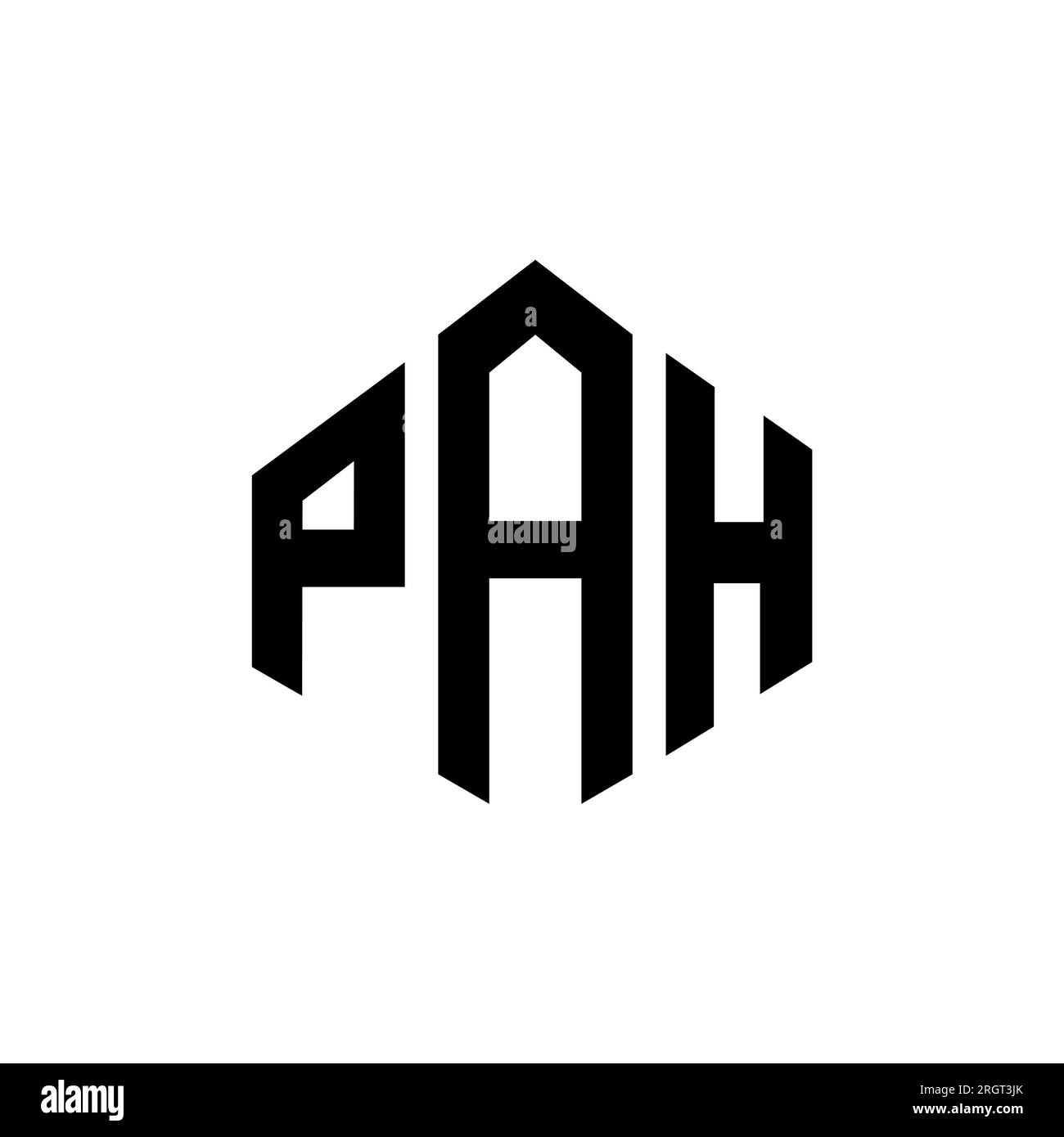 PAH letter logo design with polygon shape. PAH polygon and cube shape logo design. PAH hexagon ...