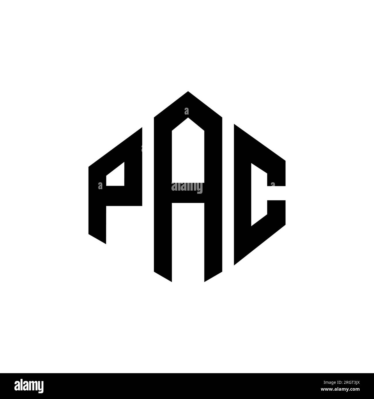 PAC letter logo design with polygon shape. PAC polygon and cube shape ...