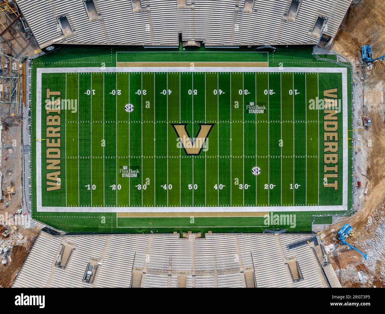 Nashville, TN, USA. 8th Aug, 2023. Aerial view of First Bank Stadium on ...