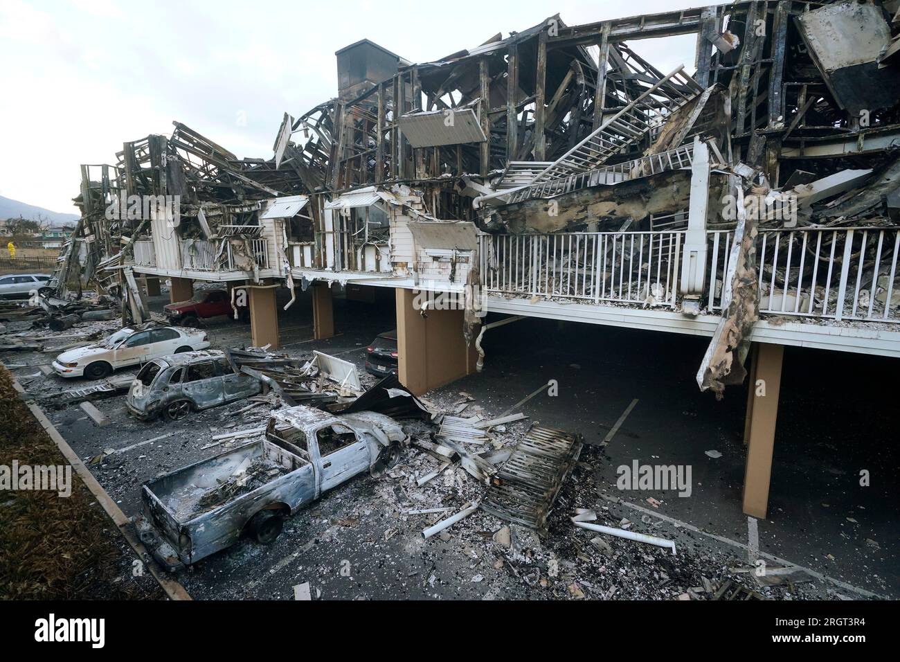 Wildfire wreckage is shown Friday, Aug. 11, 2023, in Lahaina, Hawaii ...