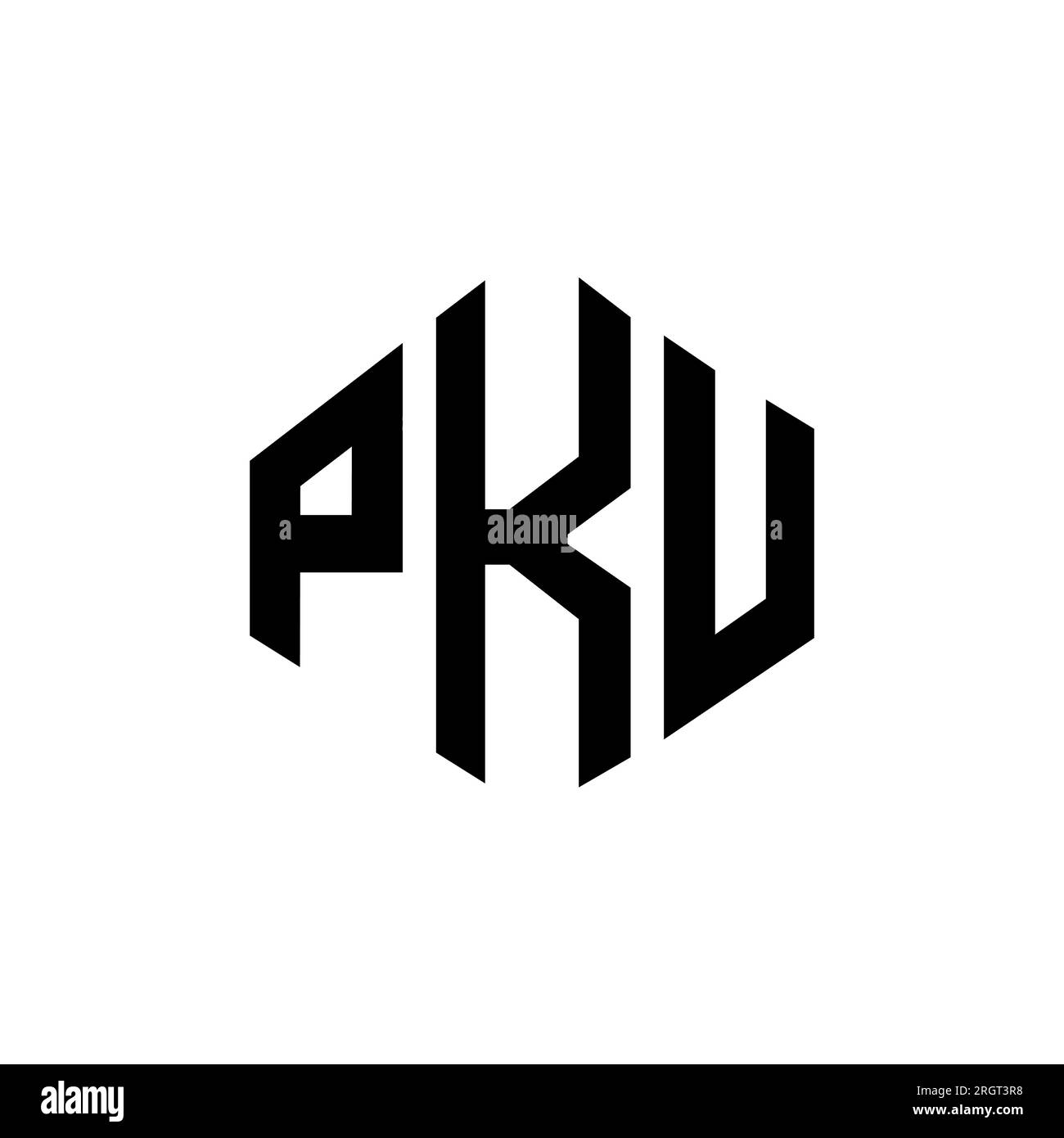 PKU letter logo design with polygon shape. PKU polygon and cube shape ...