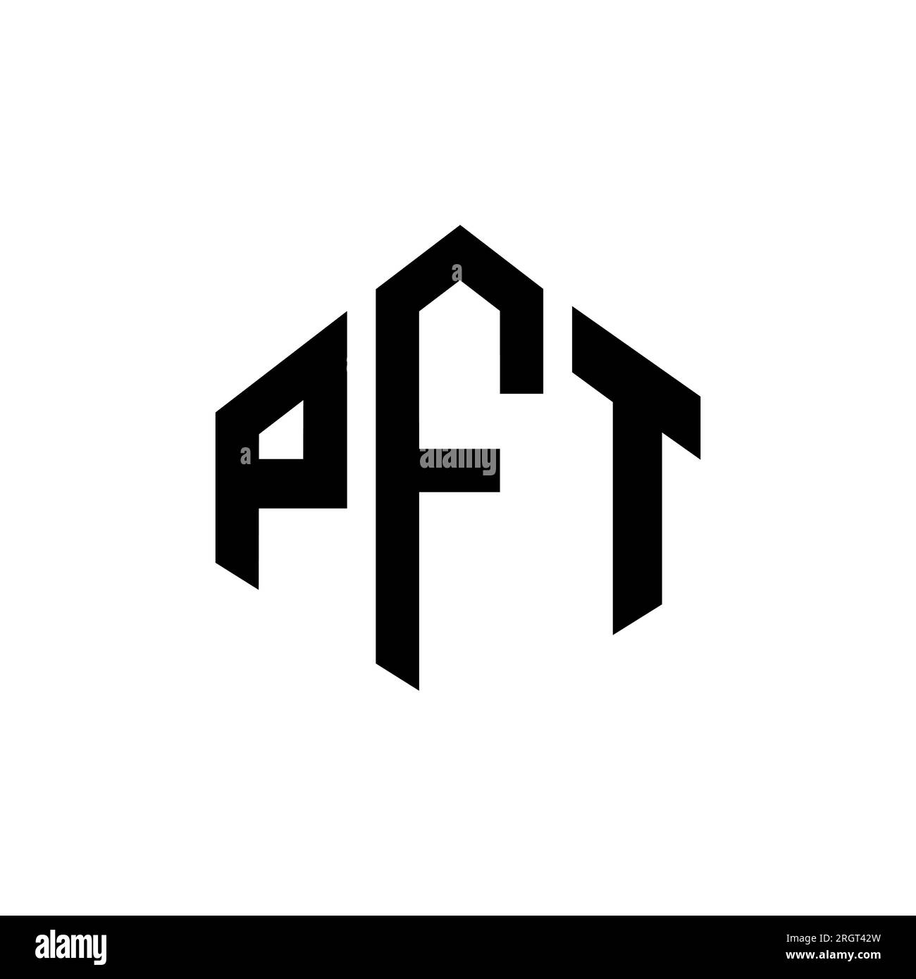 PFT letter logo design with polygon shape. PFT polygon and cube shape ...