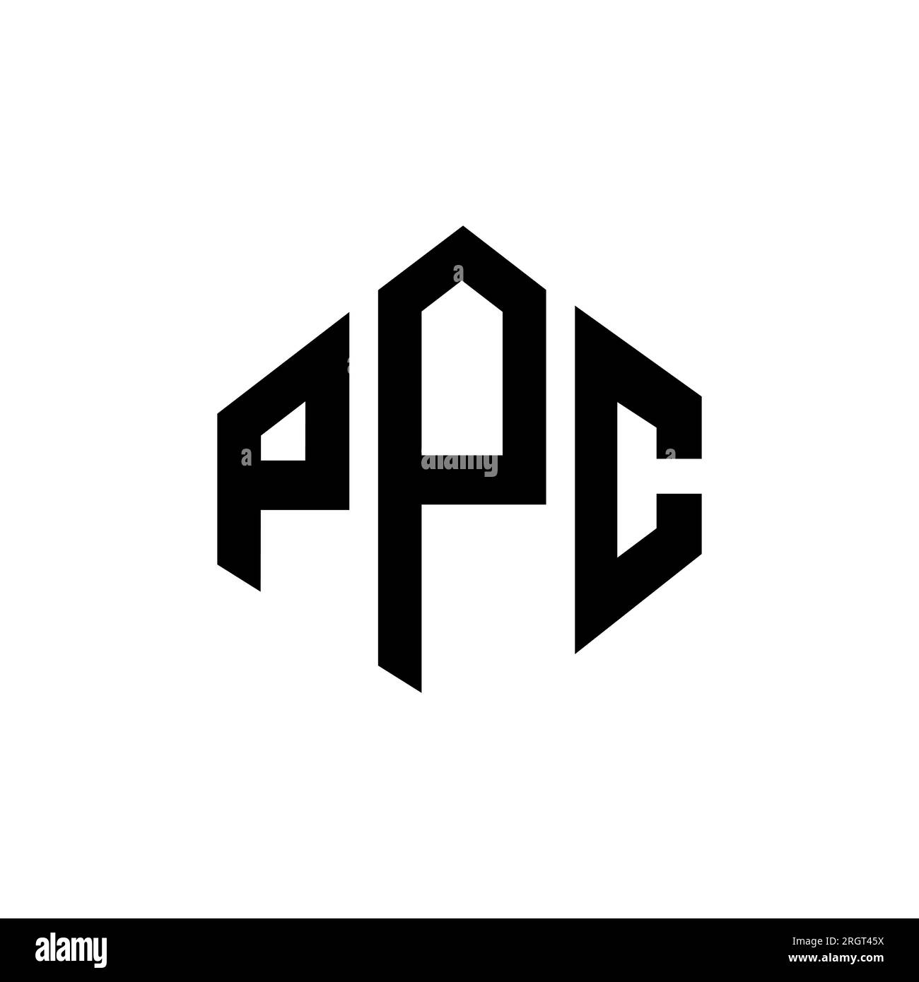 PPC letter logo design with polygon shape. PPC polygon and cube shape ...