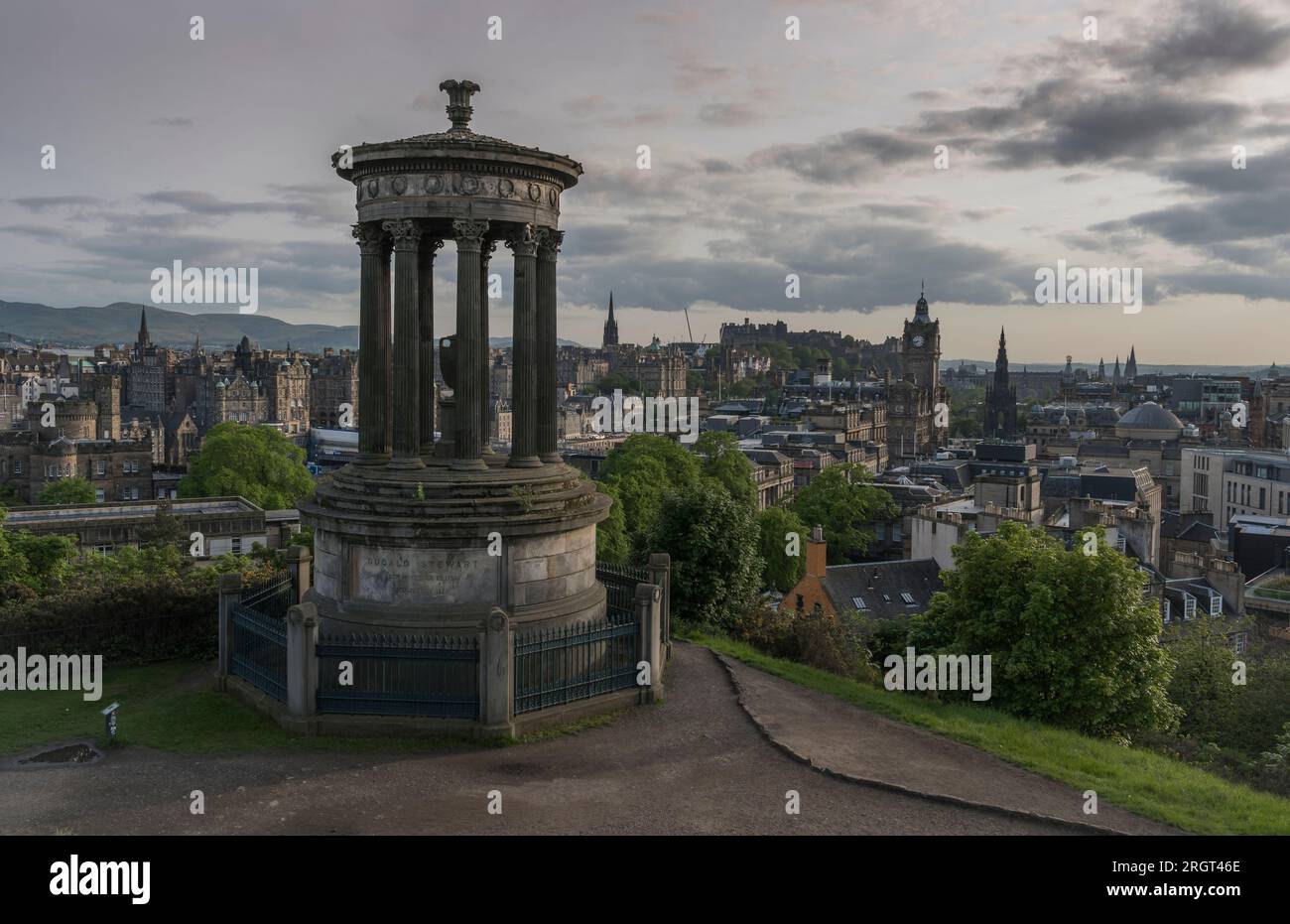 View from Calton Hill towards Edinburg castle Stock Photo - Alamy