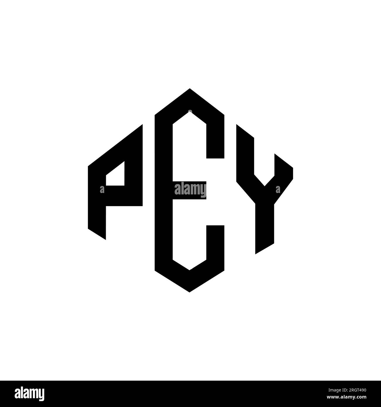 PEY letter logo design with polygon shape. PEY polygon and cube shape ...