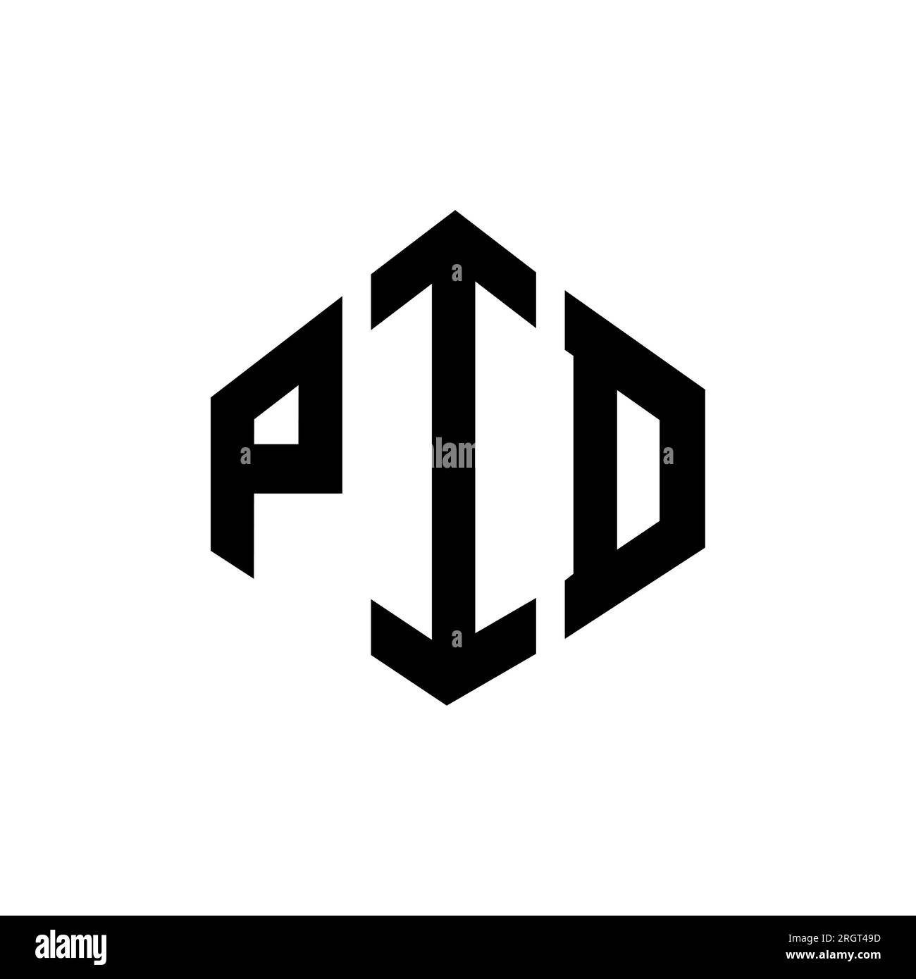 PID letter logo design with polygon shape. PID polygon and cube shape ...