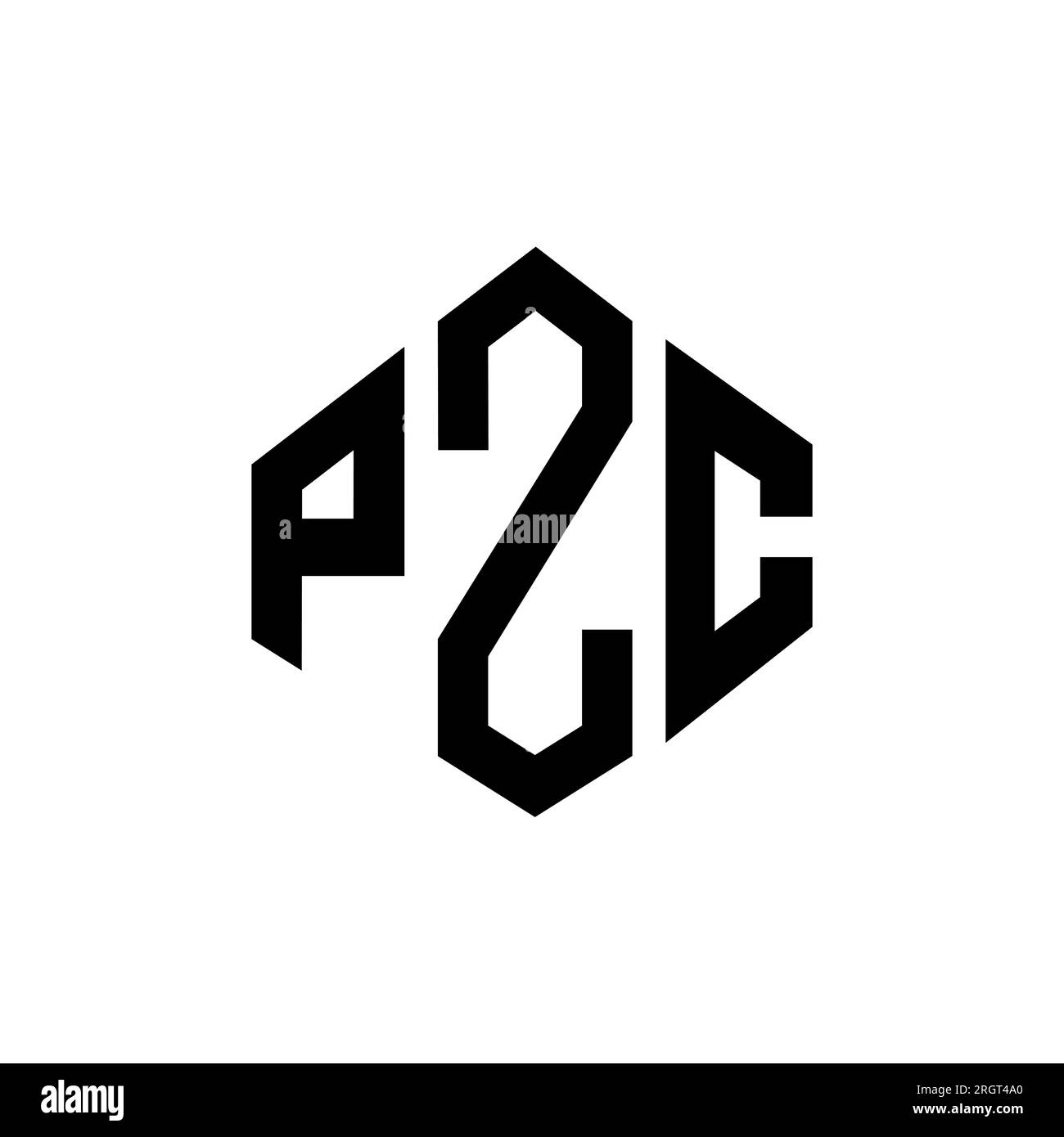 PZC letter logo design with polygon shape. PZC polygon and cube shape ...