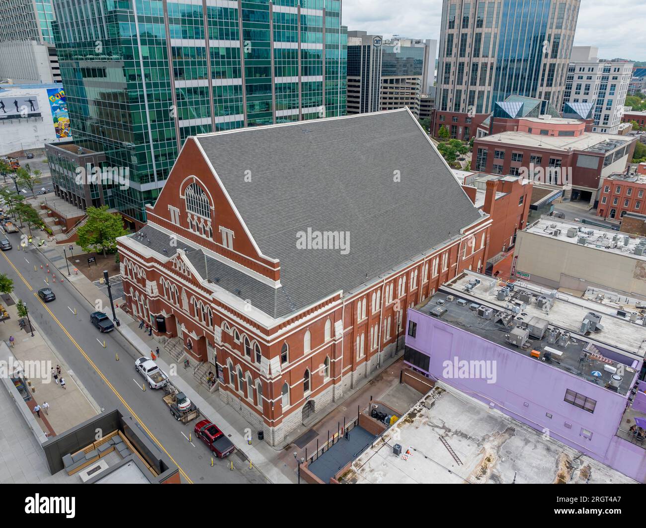 Nashville, TN, USA. 8th Aug, 2023. Aerial view of the famous Ryman ...