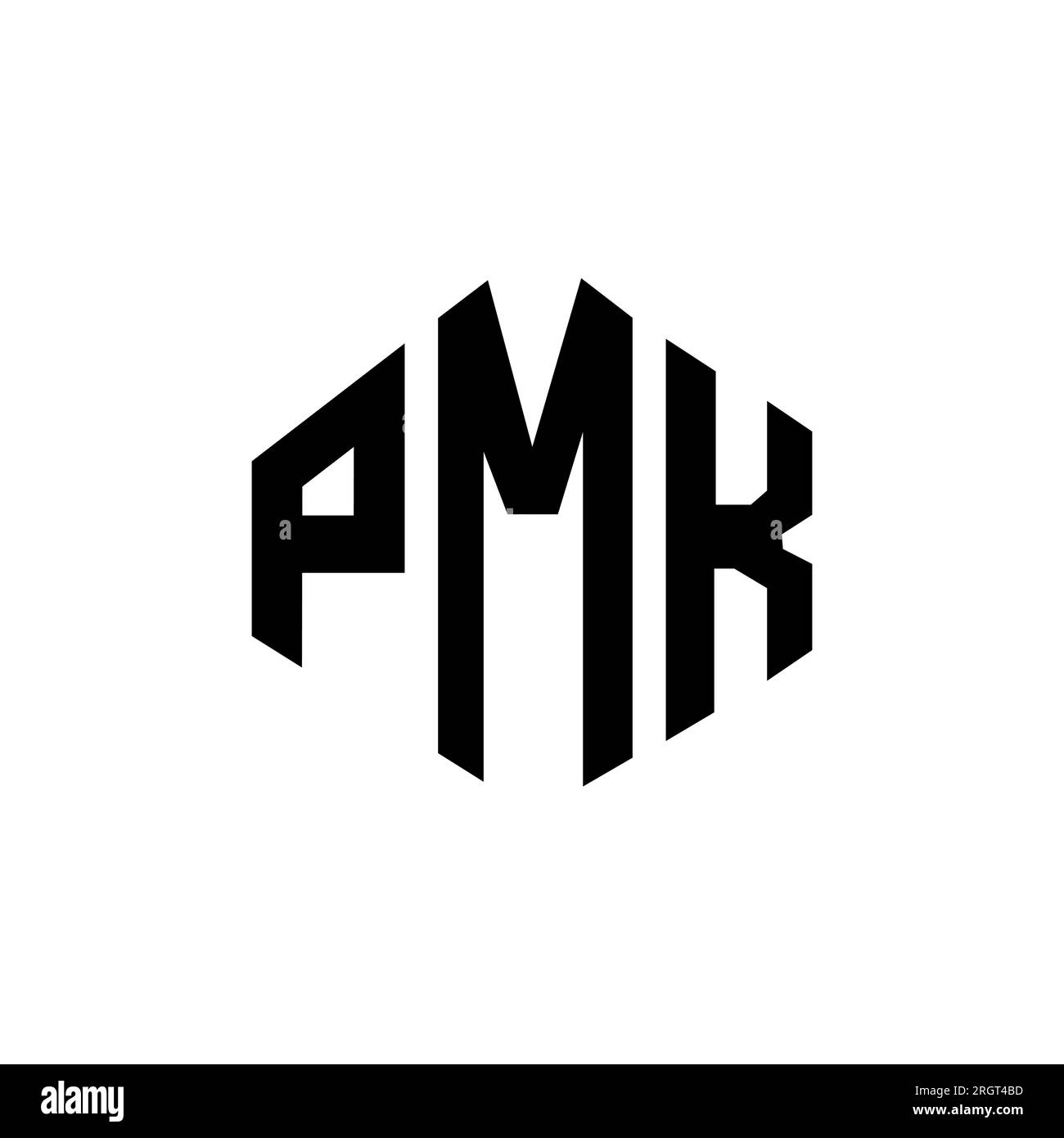 PMK letter logo design with polygon shape. PMK polygon and cube shape ...