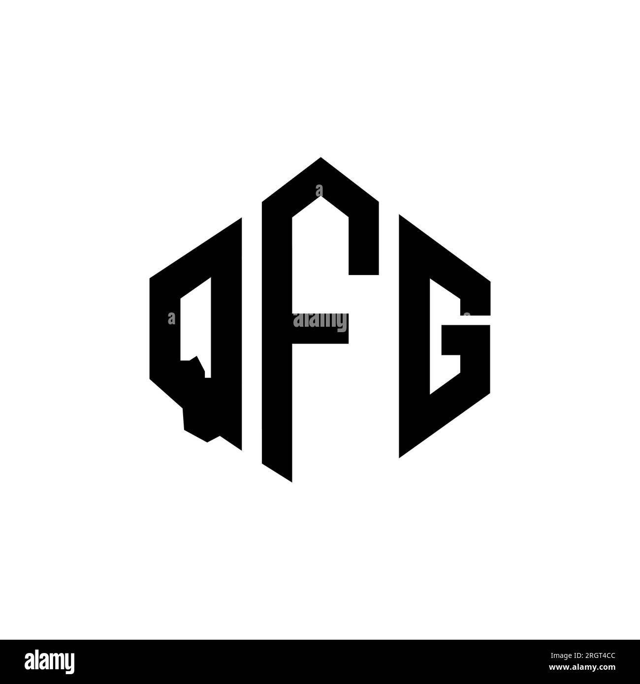 QFG letter logo design with polygon shape. QFG polygon and cube shape ...