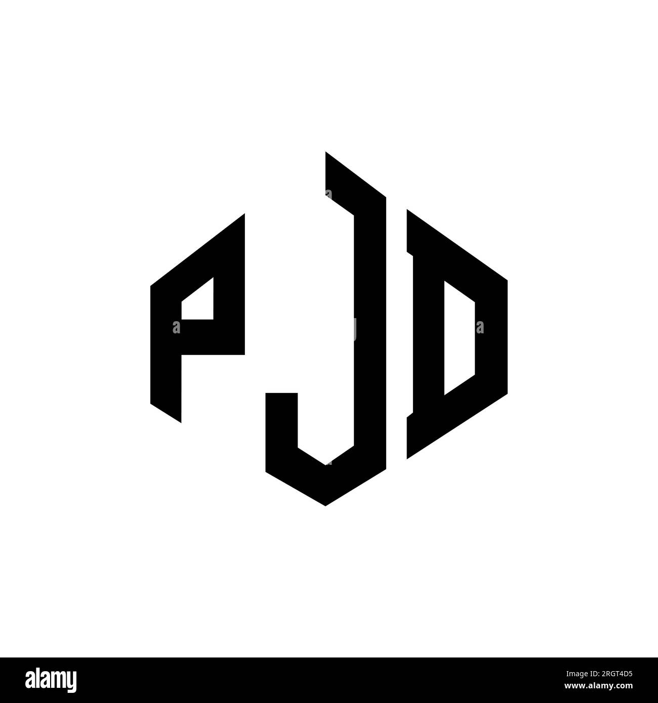 PJD letter logo design with polygon shape. PJD polygon and cube shape ...