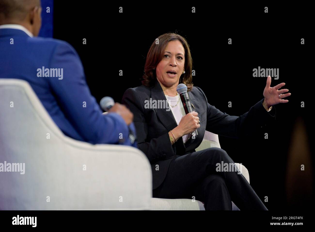 Vice President Kamala Harris has a conversion with Actor Jason George ...