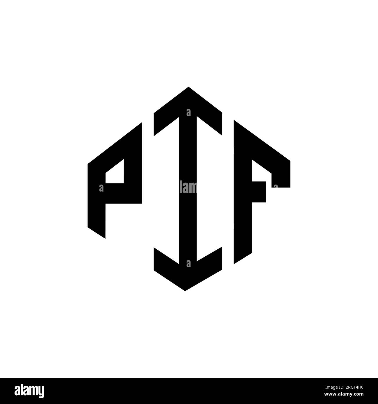 PIF letter logo design with polygon shape. PIF polygon and cube shape ...