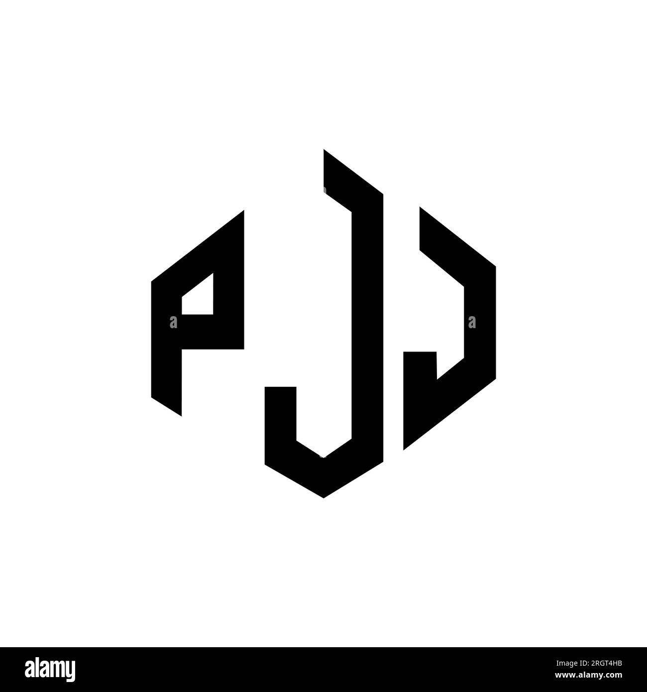PJJ letter logo design with polygon shape. PJJ polygon and cube shape ...