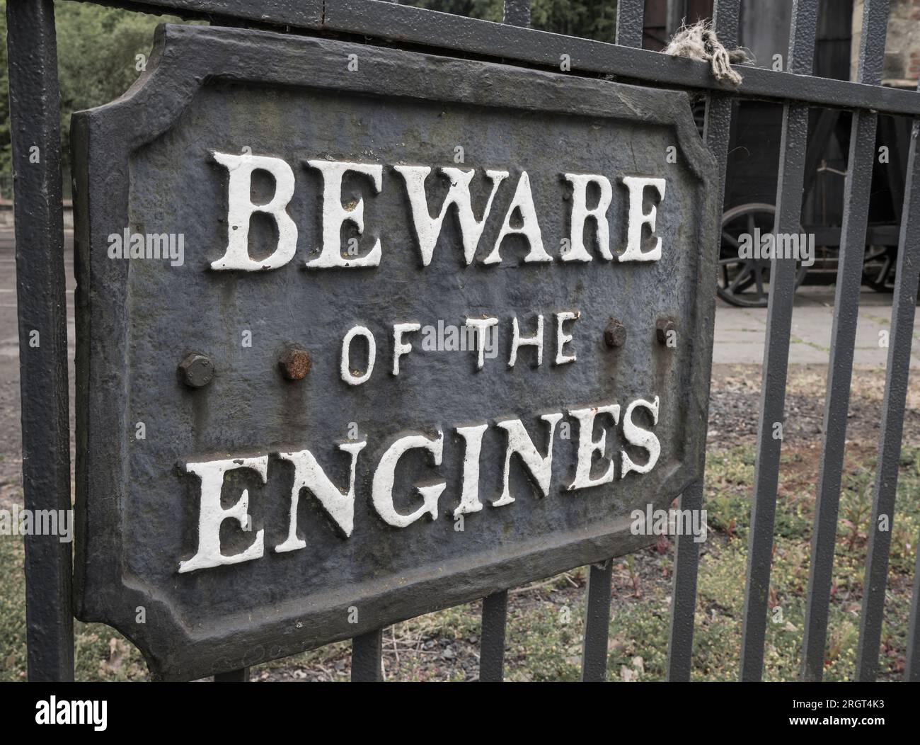 historic industrial warning sign Stock Photo - Alamy