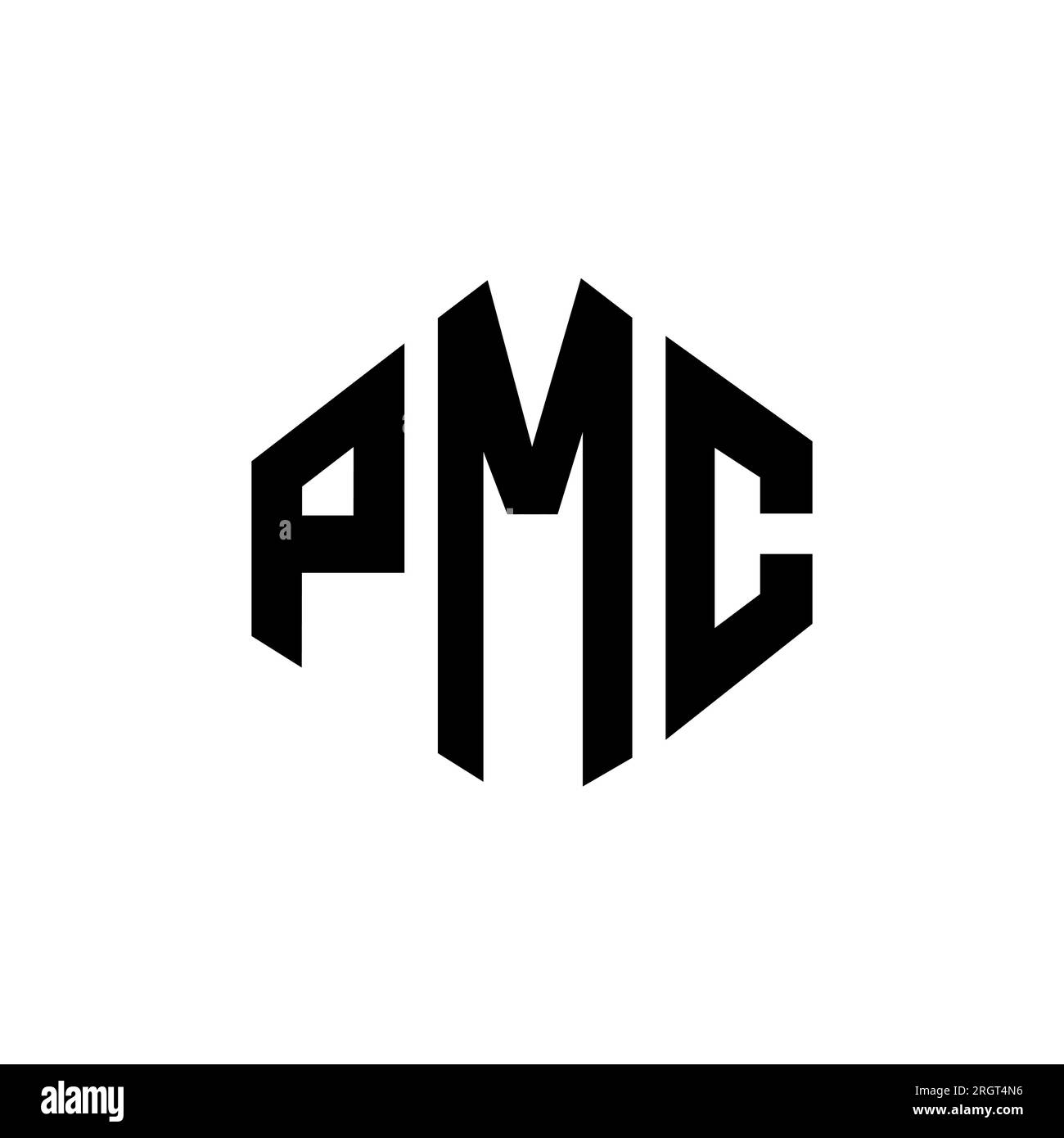 PMC letter logo design with polygon shape. PMC polygon and cube shape ...