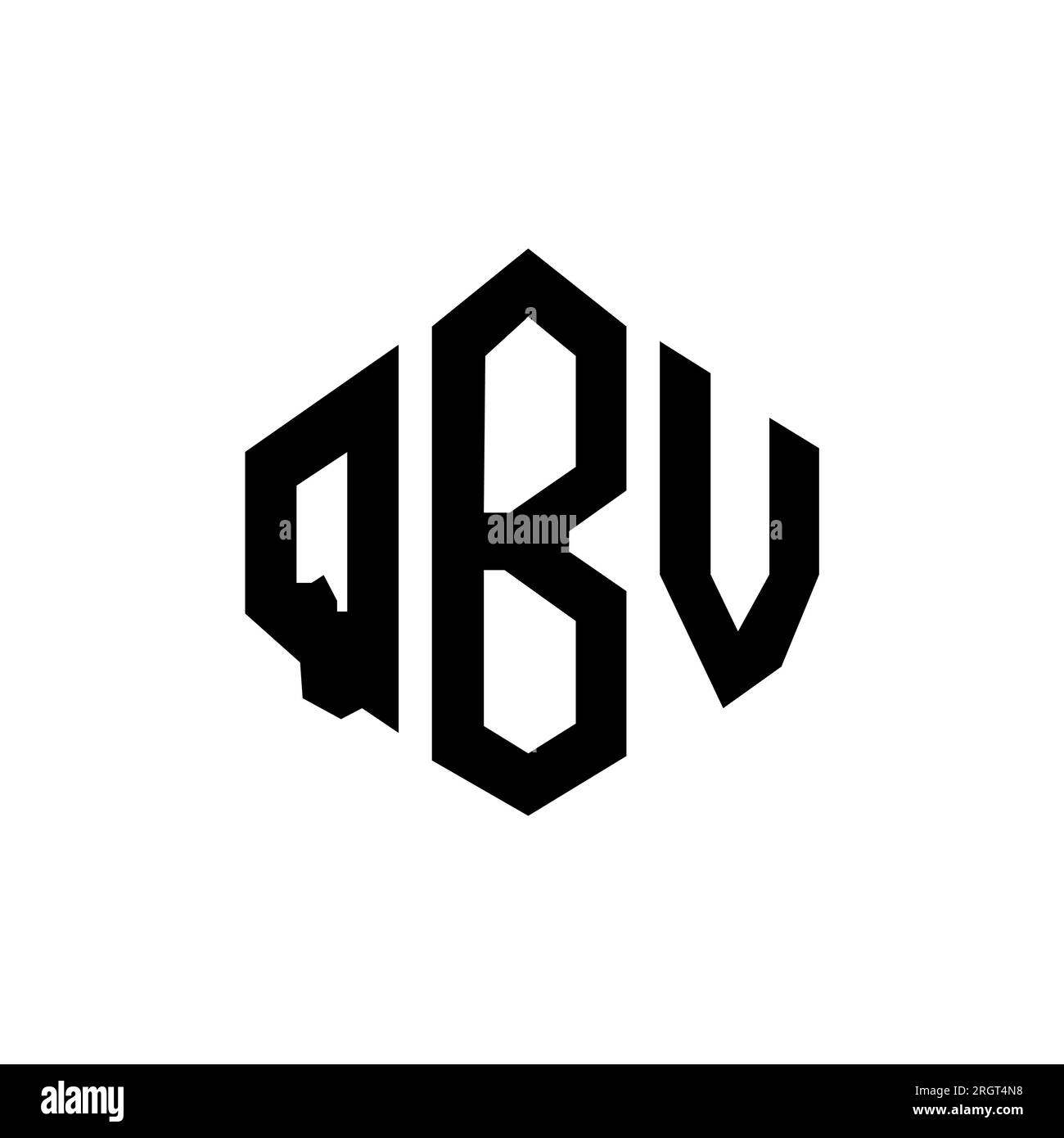 QBV letter logo design with polygon shape. QBV polygon and cube shape ...