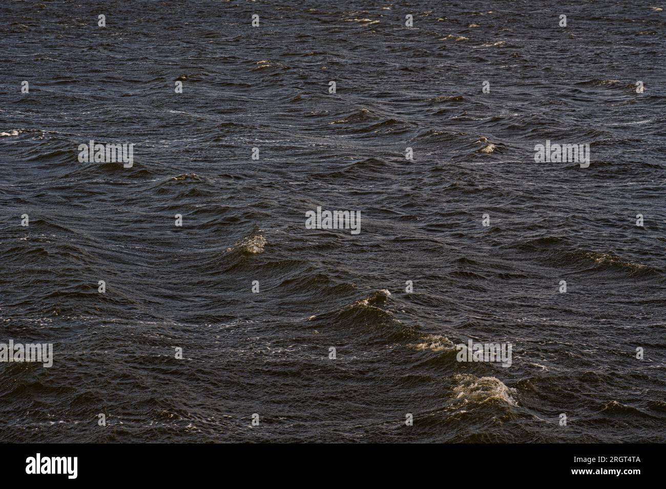 Waves on the lake surface during the storm Stock Photo - Alamy