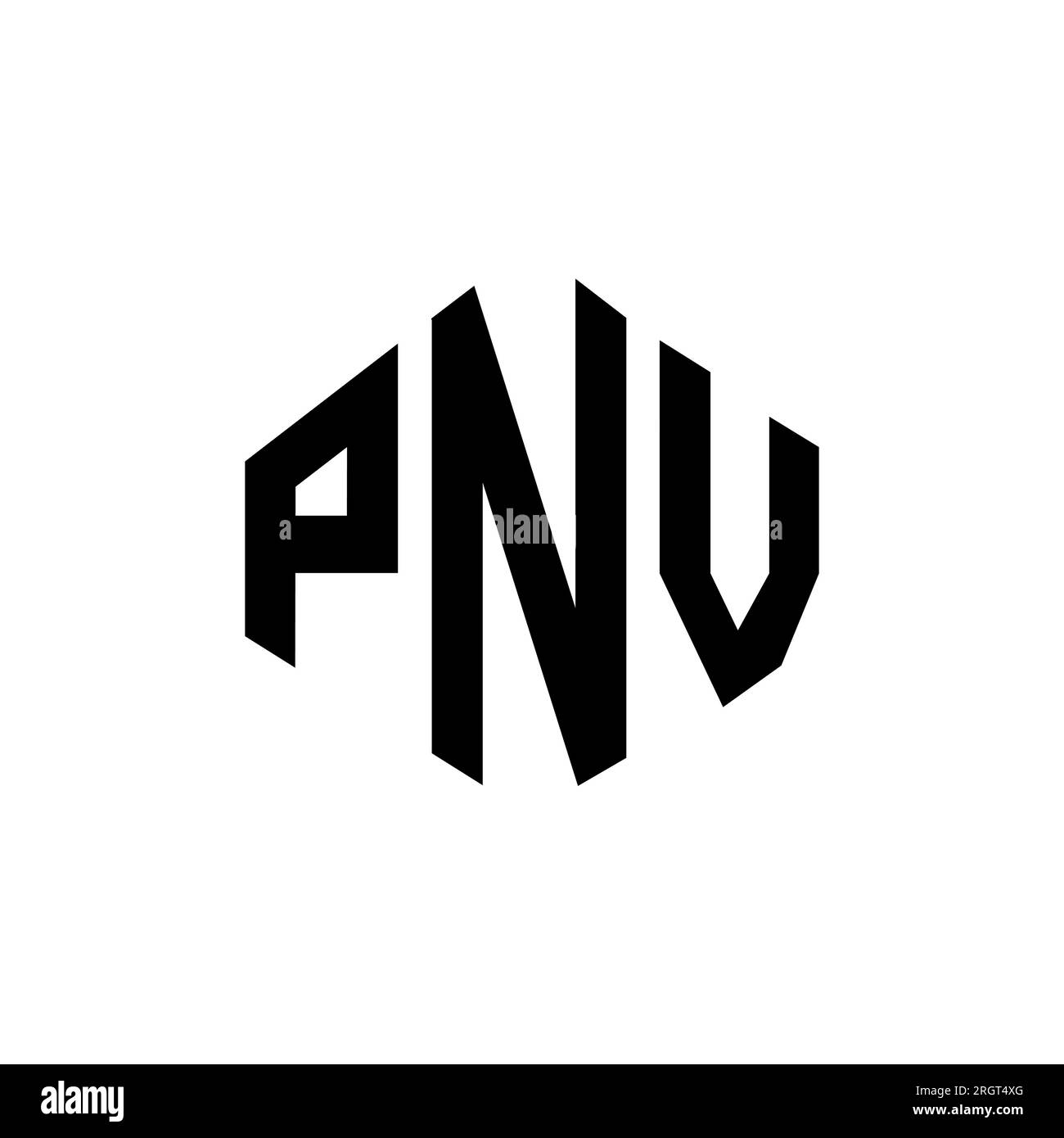 PNV letter logo design with polygon shape. PNV polygon and cube shape ...