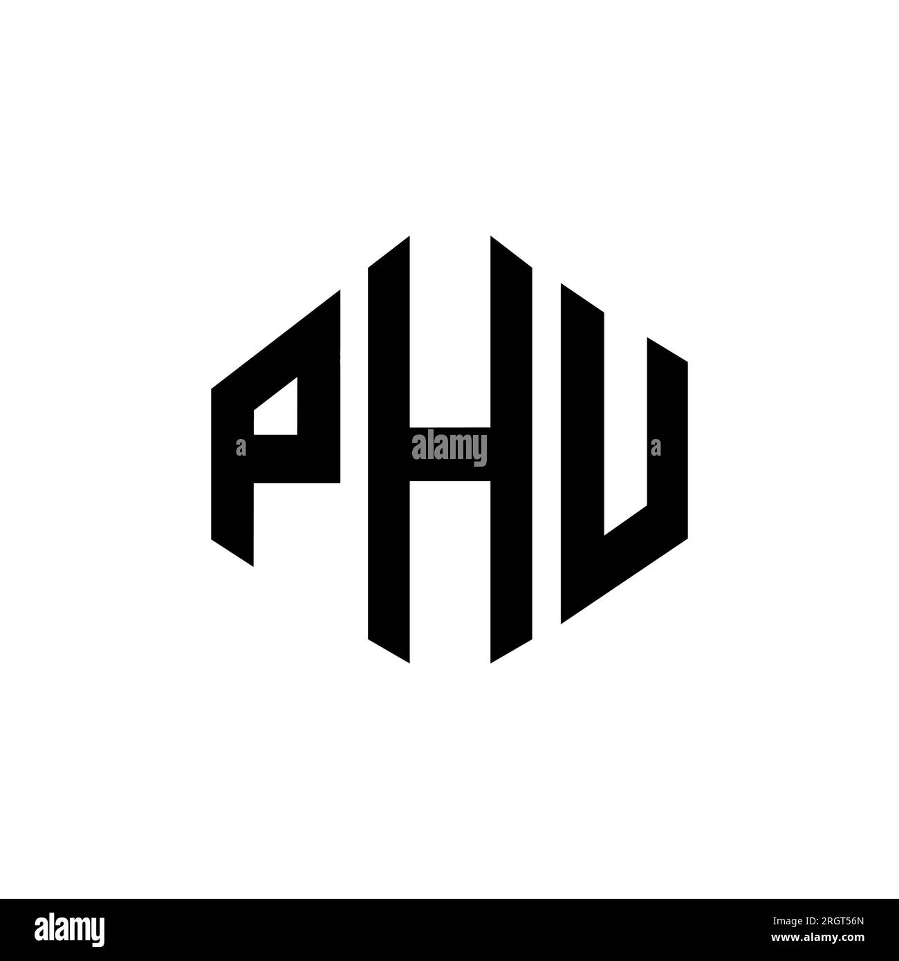 PHU letter logo design with polygon shape. PHU polygon and cube shape ...