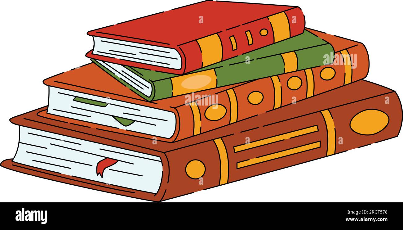 books stack with bookmarks for reading, education Stock Vector Image ...