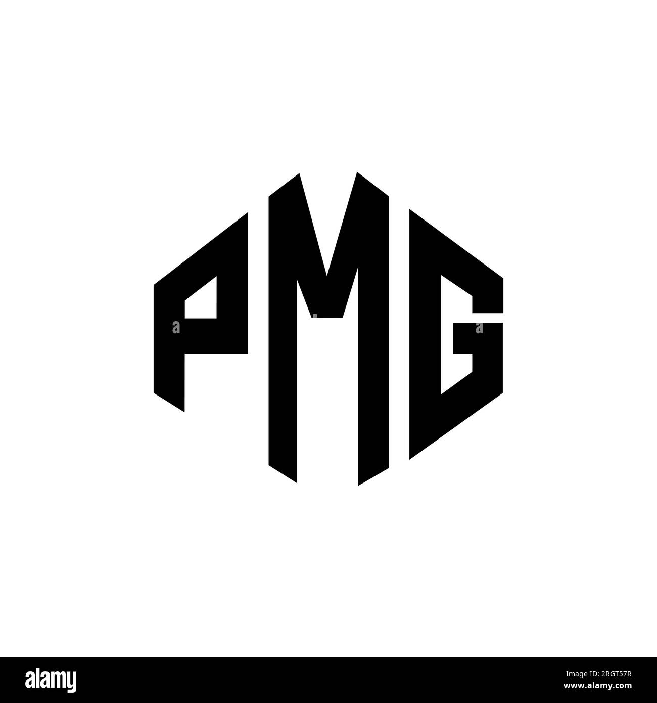 PMG letter logo design with polygon shape. PMG polygon and cube shape ...