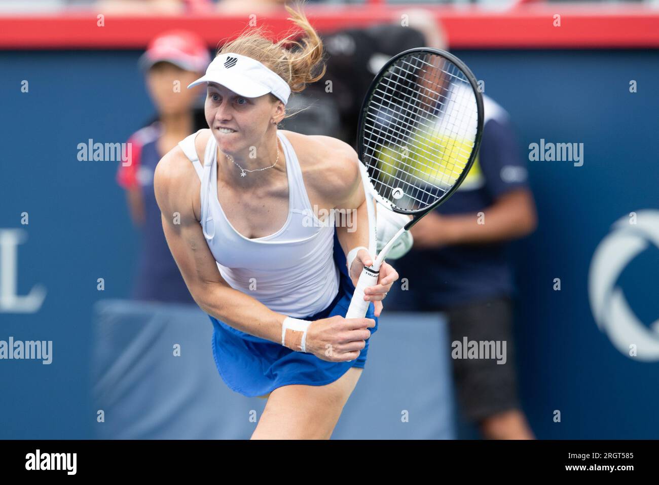 August 11, 2023: Liudmila Samsonova returns the ball during the WTA ...