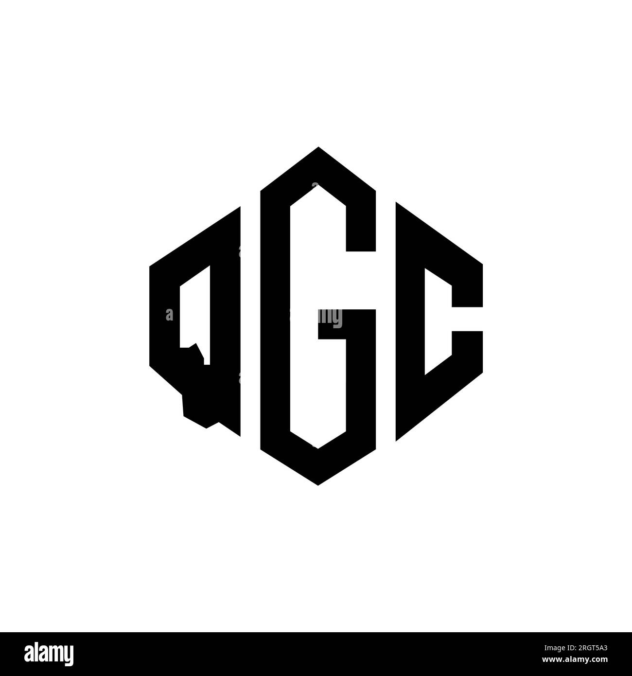 QGC letter logo design with polygon shape. QGC polygon and cube shape logo design. QGC hexagon ...