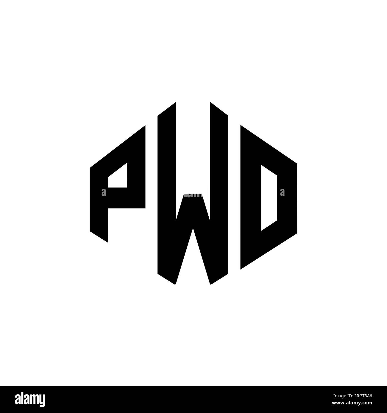 PWO letter logo design with polygon shape. PWO polygon and cube shape ...